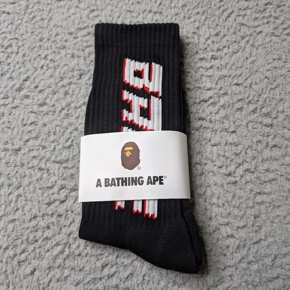 Bape | Underwear & Socks | Bape Crew Socks Logo Mens Womens Unisex Size ...